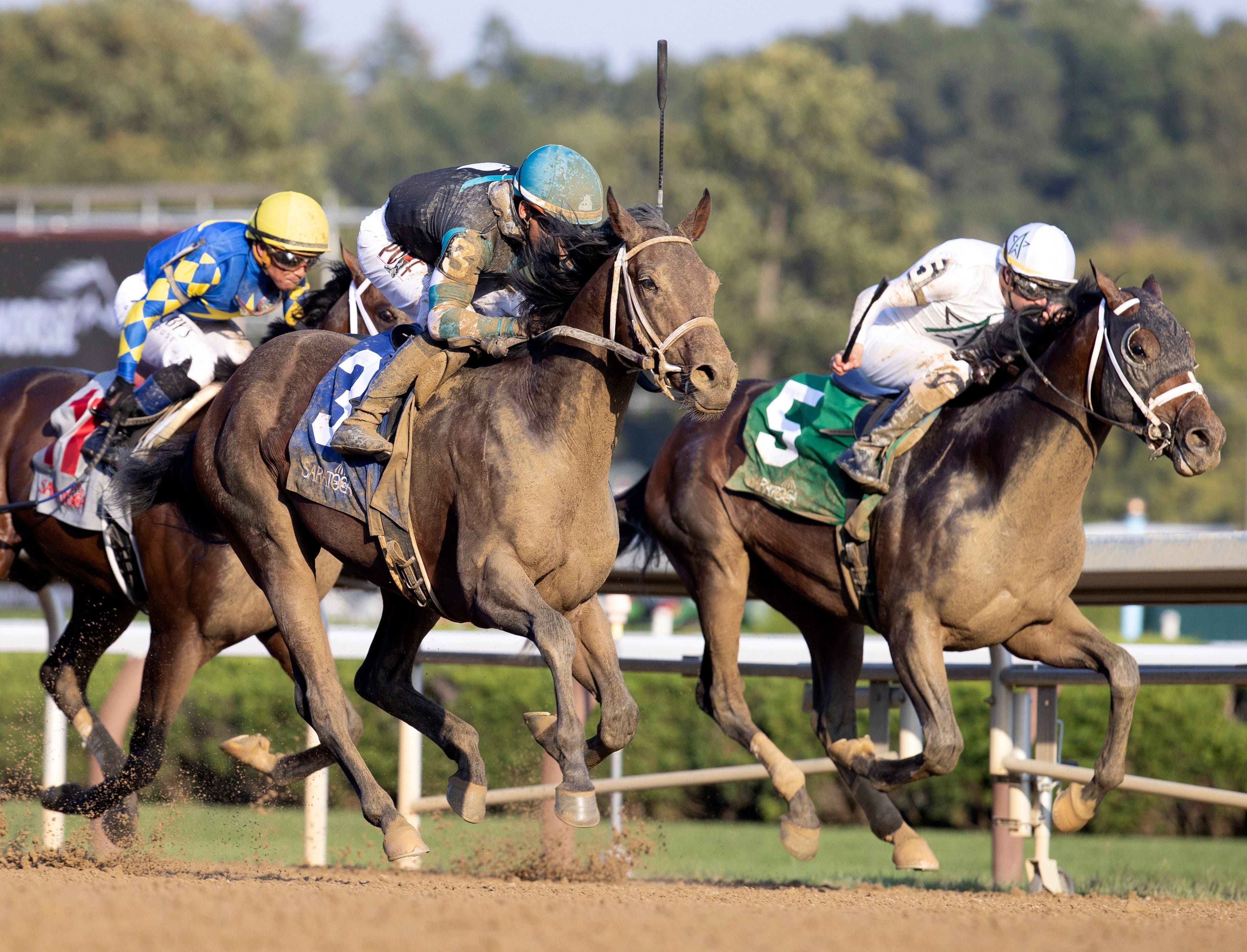 Nutella Fella rallies wide for 54-1 upset in Hopeful Stakes