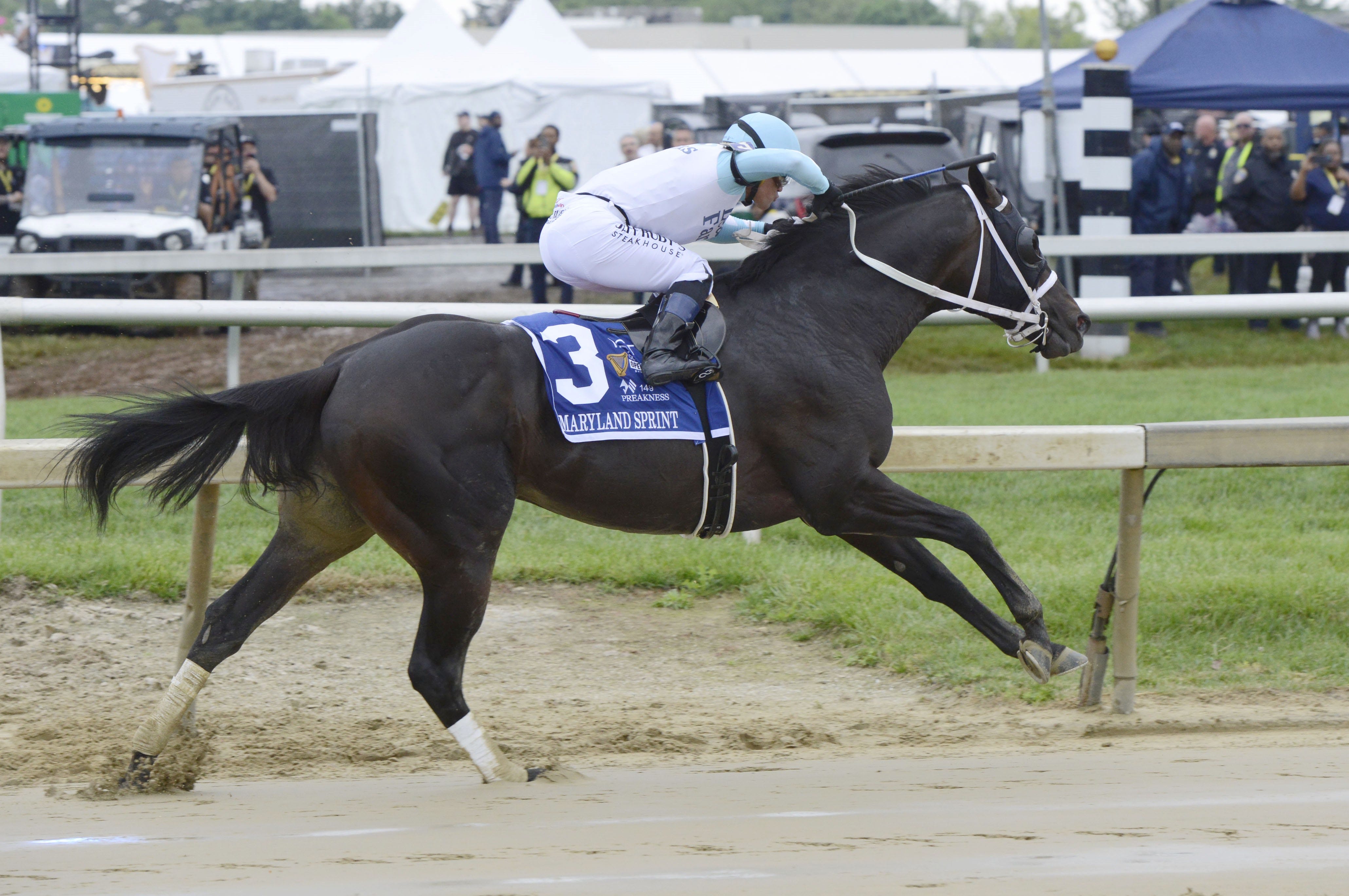 Super Chow benefits from a cagey ride and wet track to take Maryland Sprint