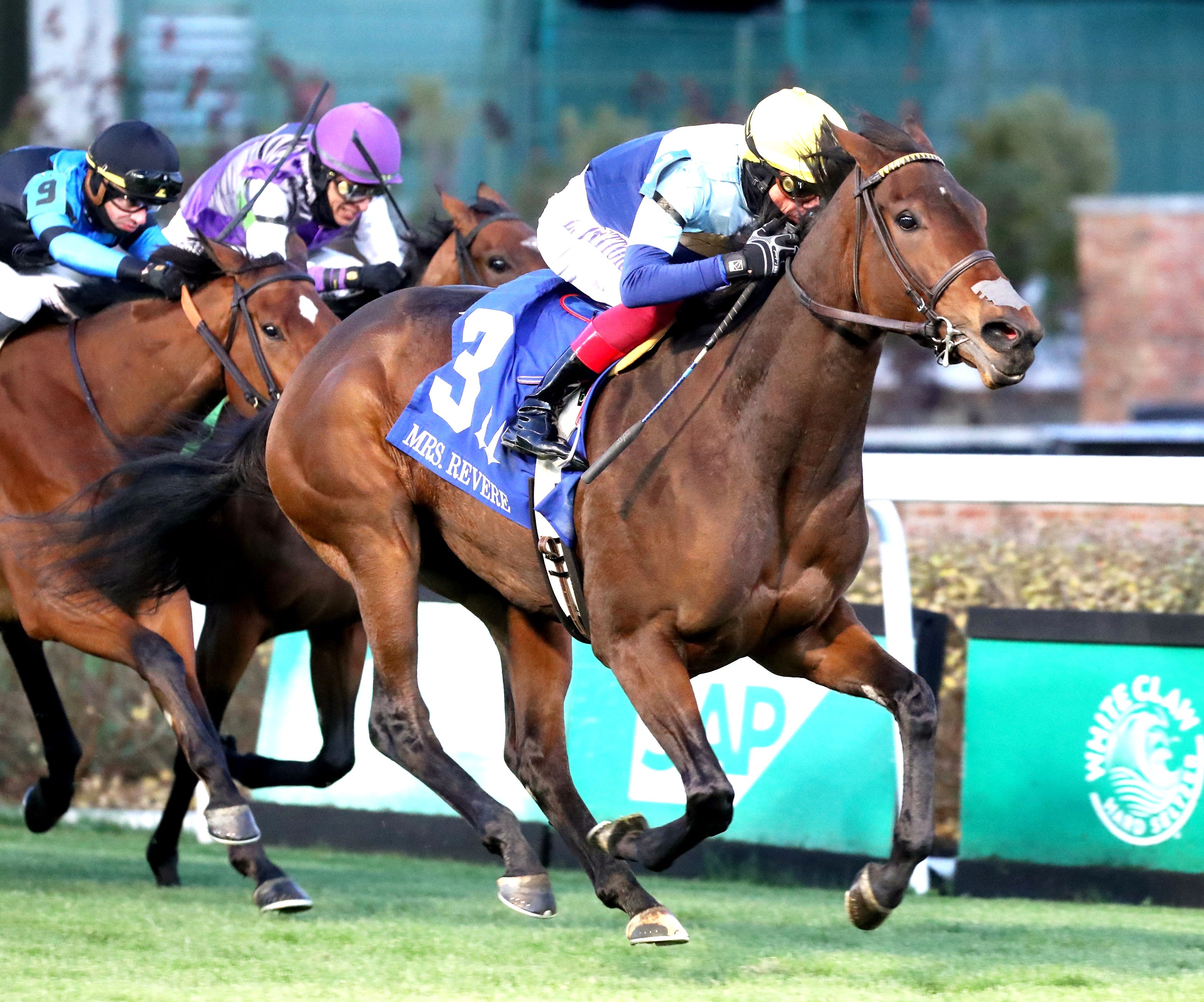 Kehoe Beach continues to improve, wins stakes debut in Mrs. Revere