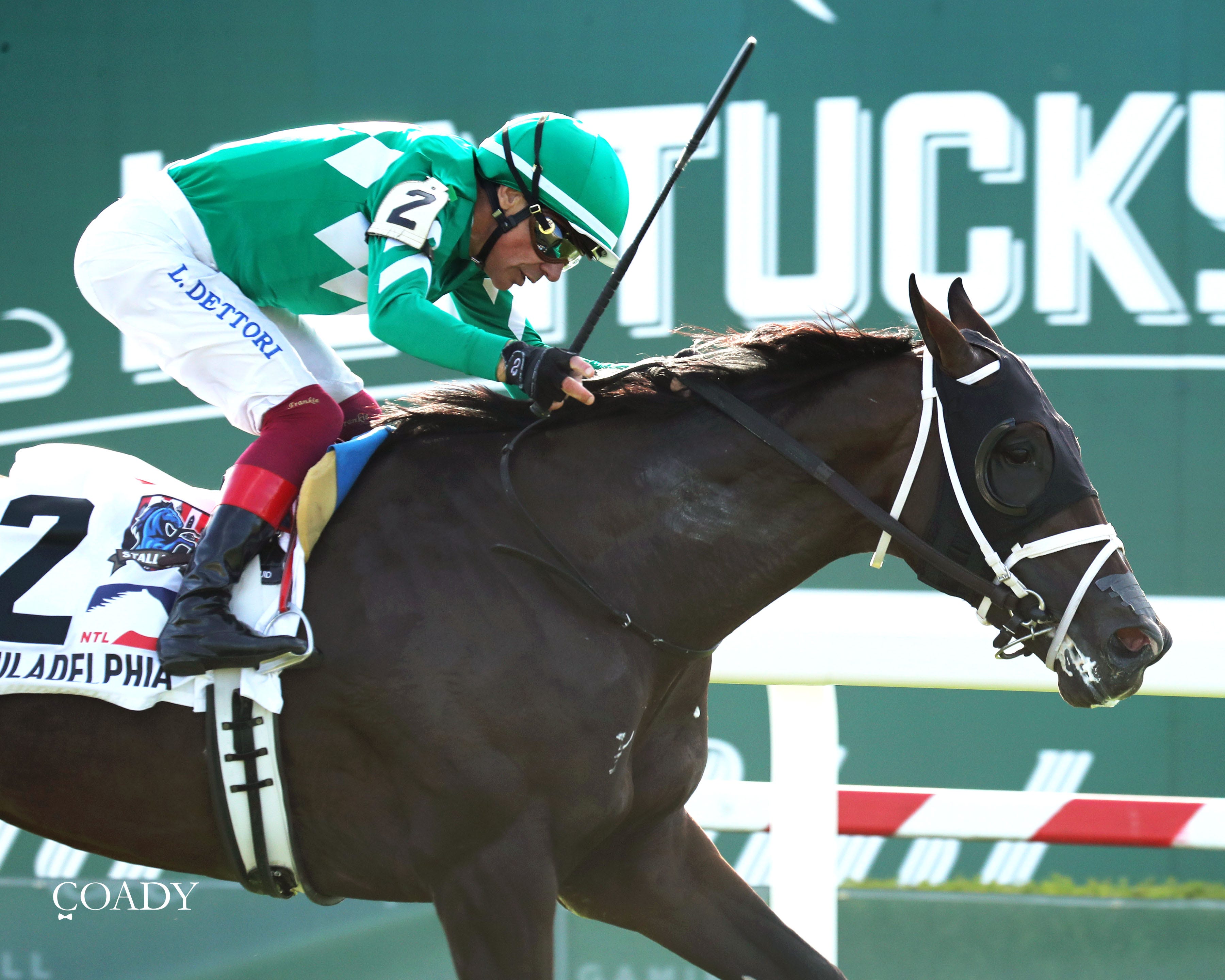 Johnny’s Red Storm and Dettori prevail in Kentucky Downs Juvenile Sprint