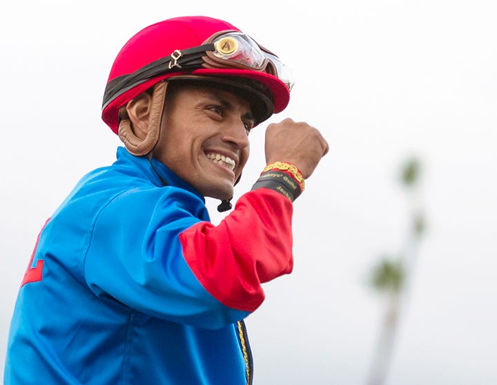 Jockey Cedillo taken to hospital after one-horse spill at Del Mar