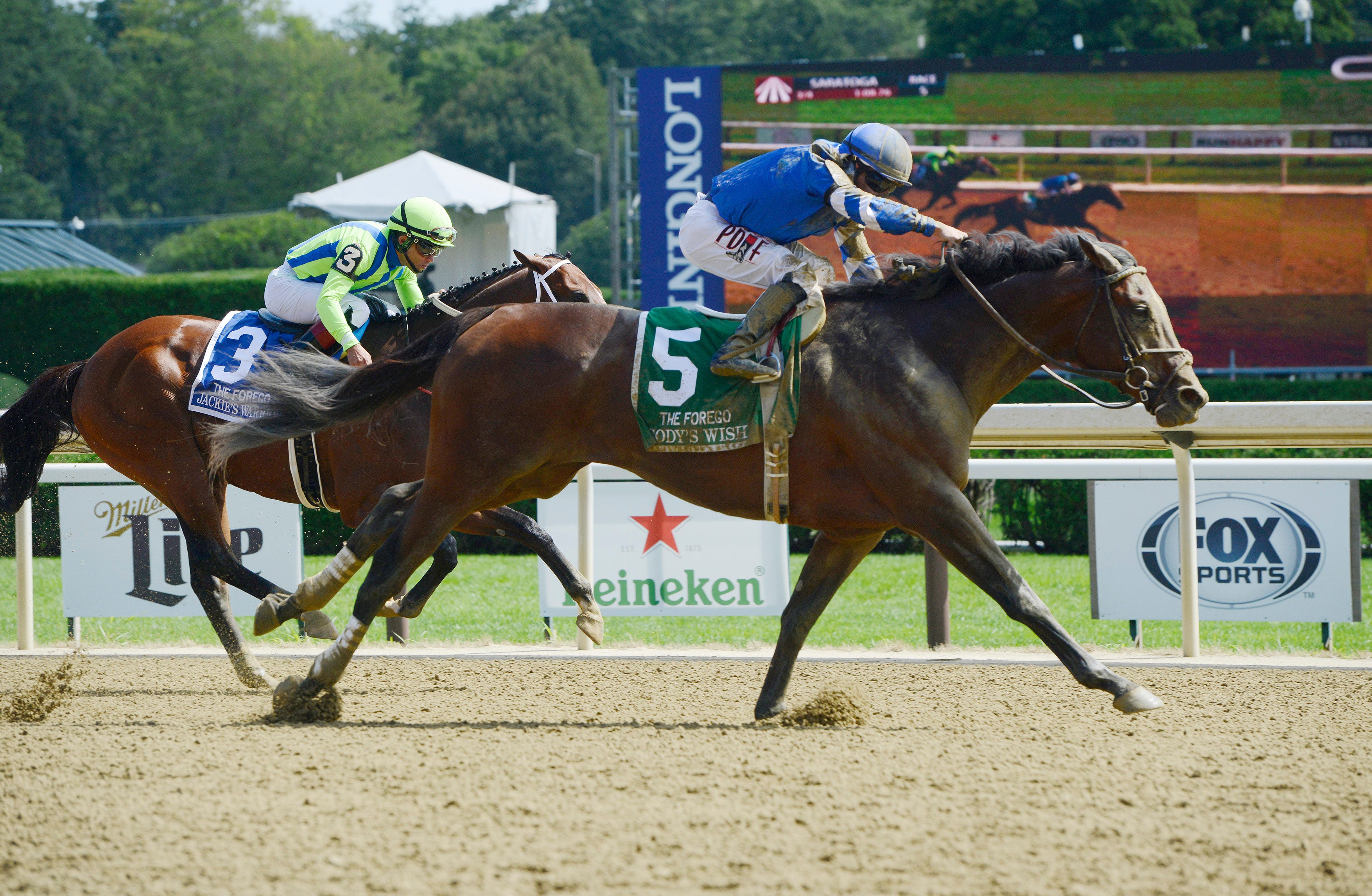 Cody's Wish uses powerful late run to collar Jackie's Warrior and upset ...