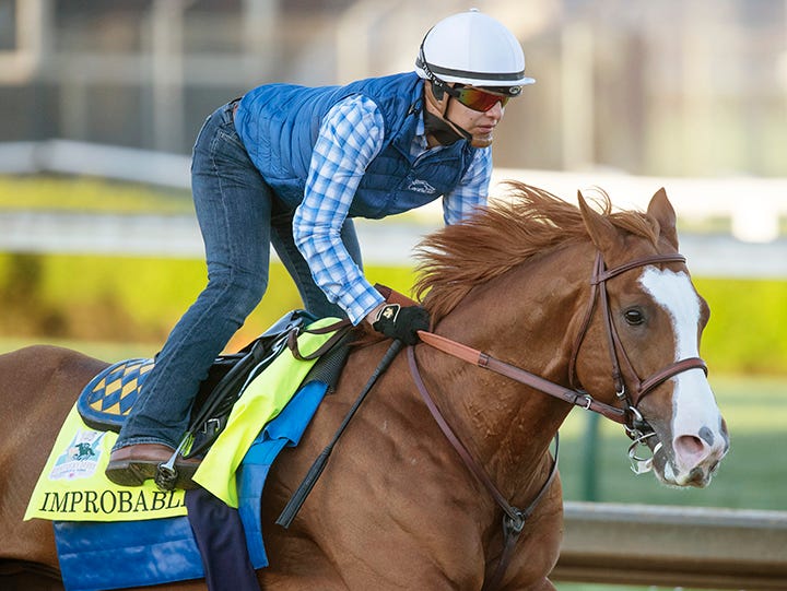 Improbable works sharp six furlongs, nears return