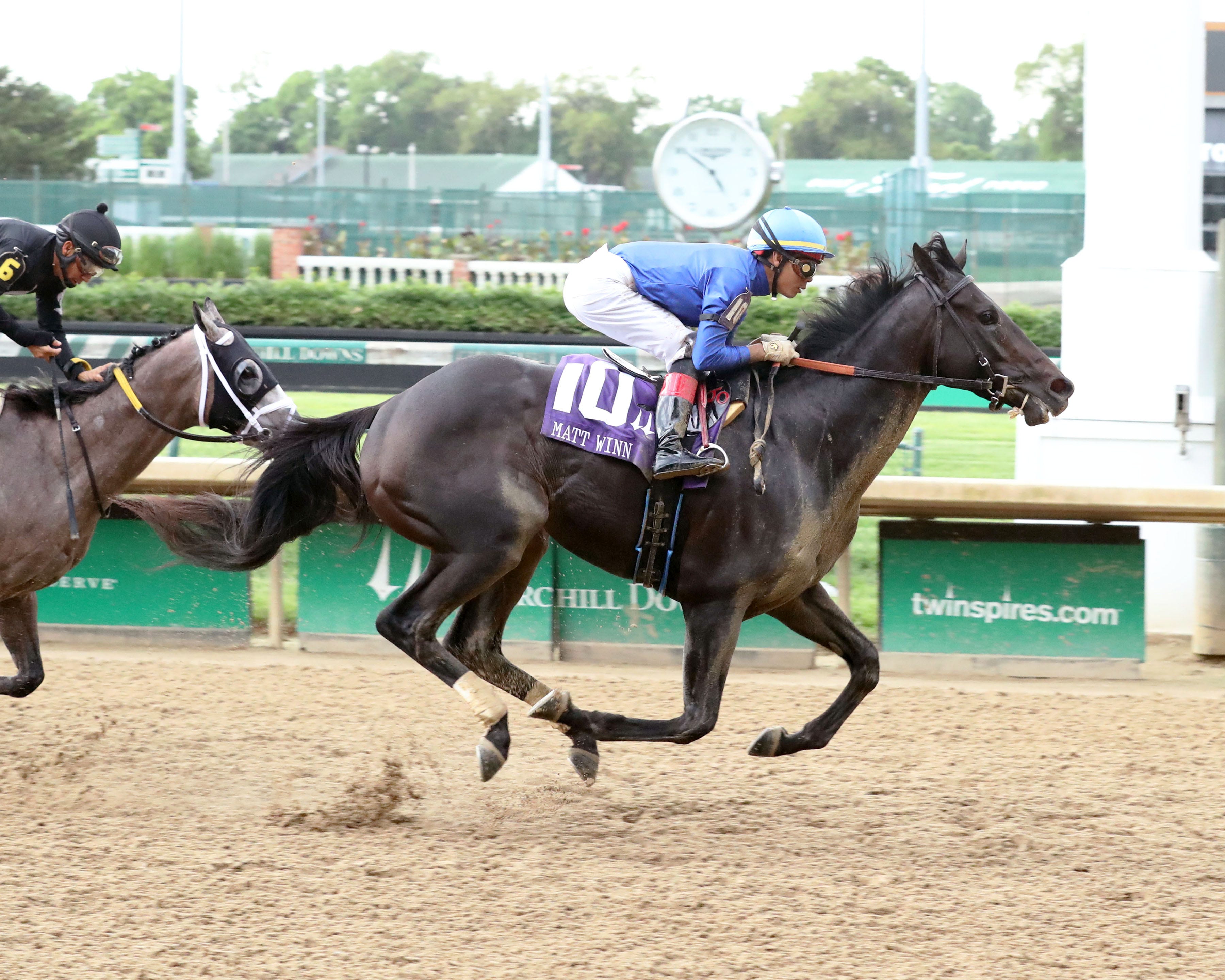 Maxfield starts making up for lost time with victory in Matt Winn Stakes