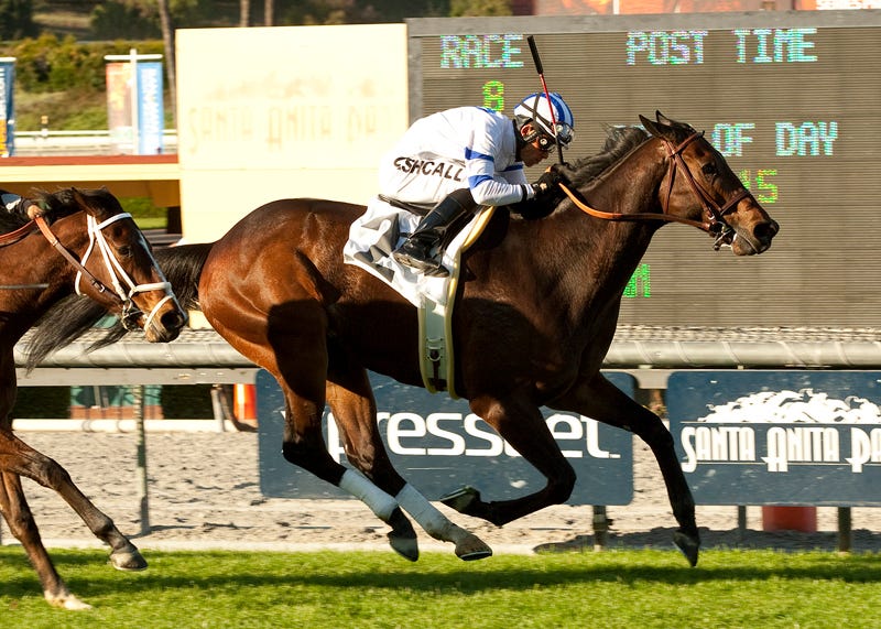 Santa Anita: Mr Gruff controls pace in Joe Hernandez