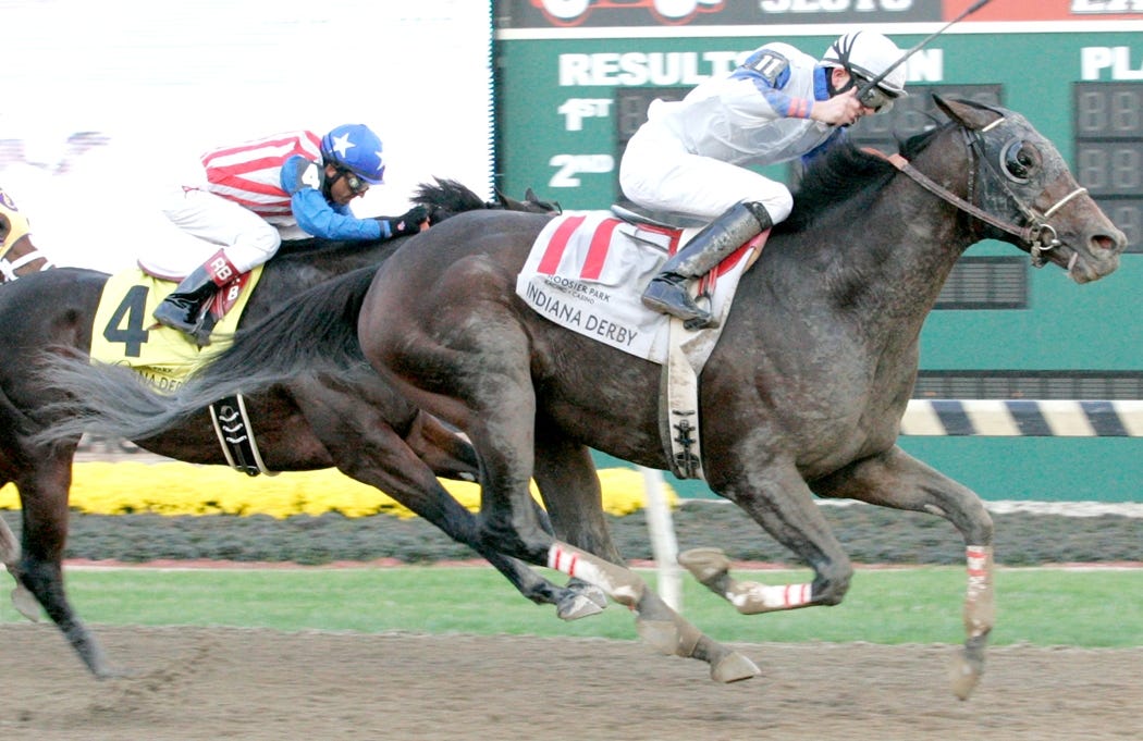 Hoosier Park: Neck 'n Neck overcomes wide trip to win Indiana Derby